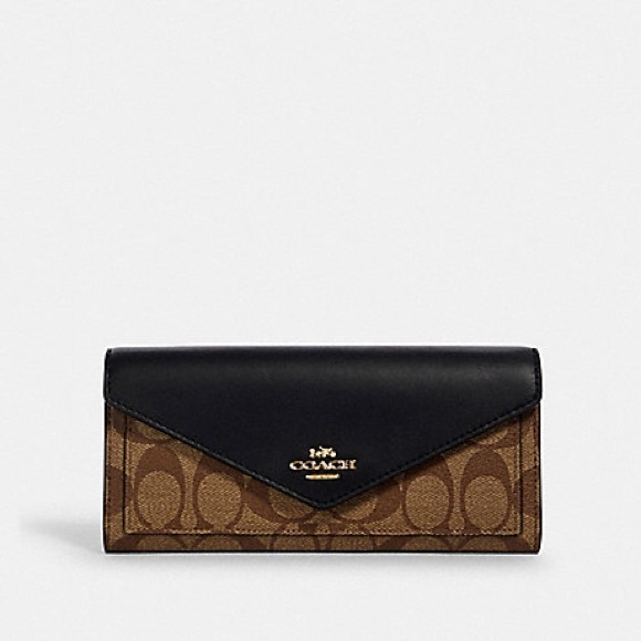 Coach | Bags | Coach Slim Envelope Wallet In Signature Canvas | Poshmark
